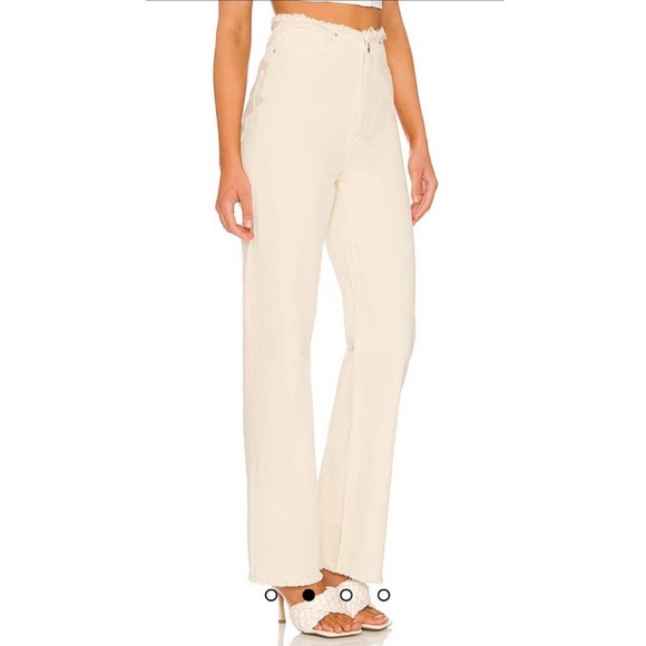 WeWoreWhat | Jeans | Weworewhat High Waisted Frayed Straight Leg Jeans ...
